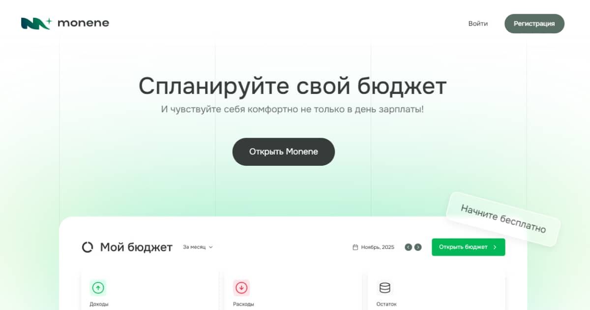 Monene — сервис для планирования бюджета